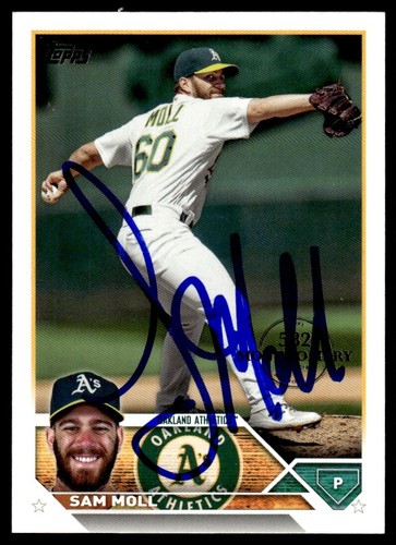 2023 Topps 582 Montgomery Sam Moll RC Oakland Athletics #8 Signed | eBay