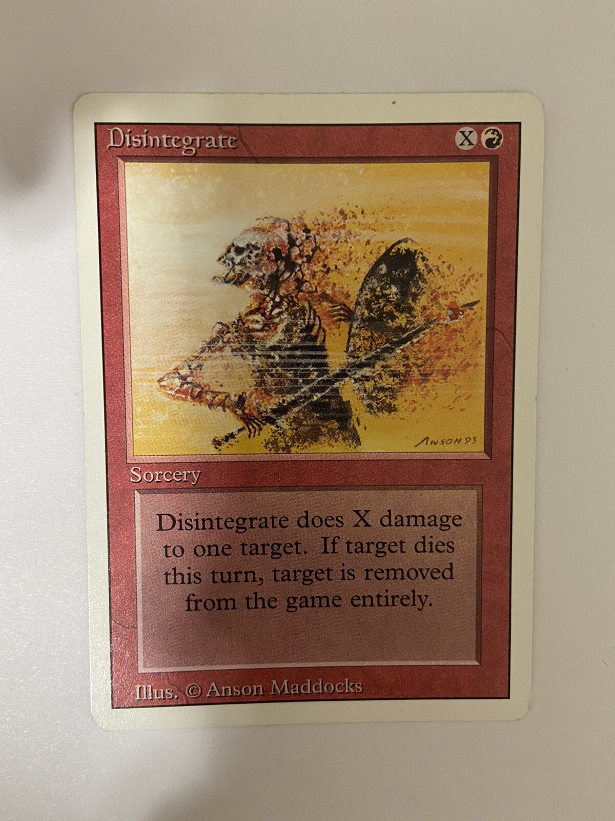 1993 Magic The Gathering Game Card Disintegrate Sorcery Card, No date ...