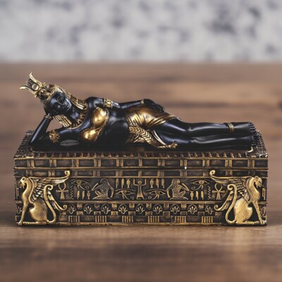 8" wide Egyptian Queen Cleopatra Trinket Box Ornament Home Decor Unique ...