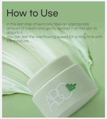 esfolio ABC GREEN Soothing Cream Face Beauty Nourishing Soothes Facial ...