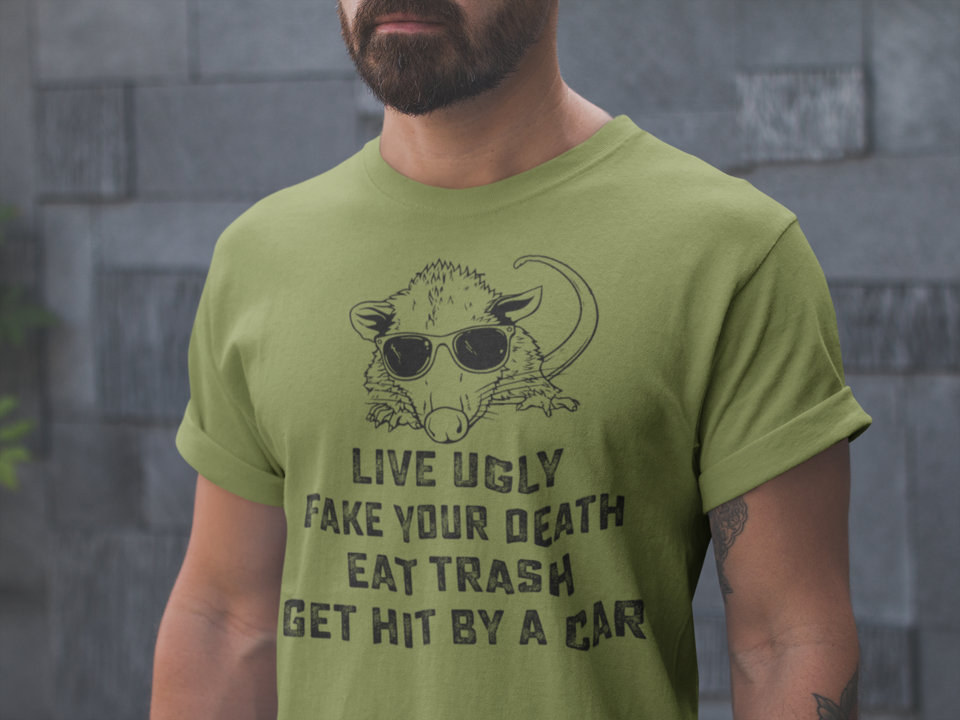 Possum Eat Trash Fake Your Death Opossum Meme Funny Shirts Novelty ...
