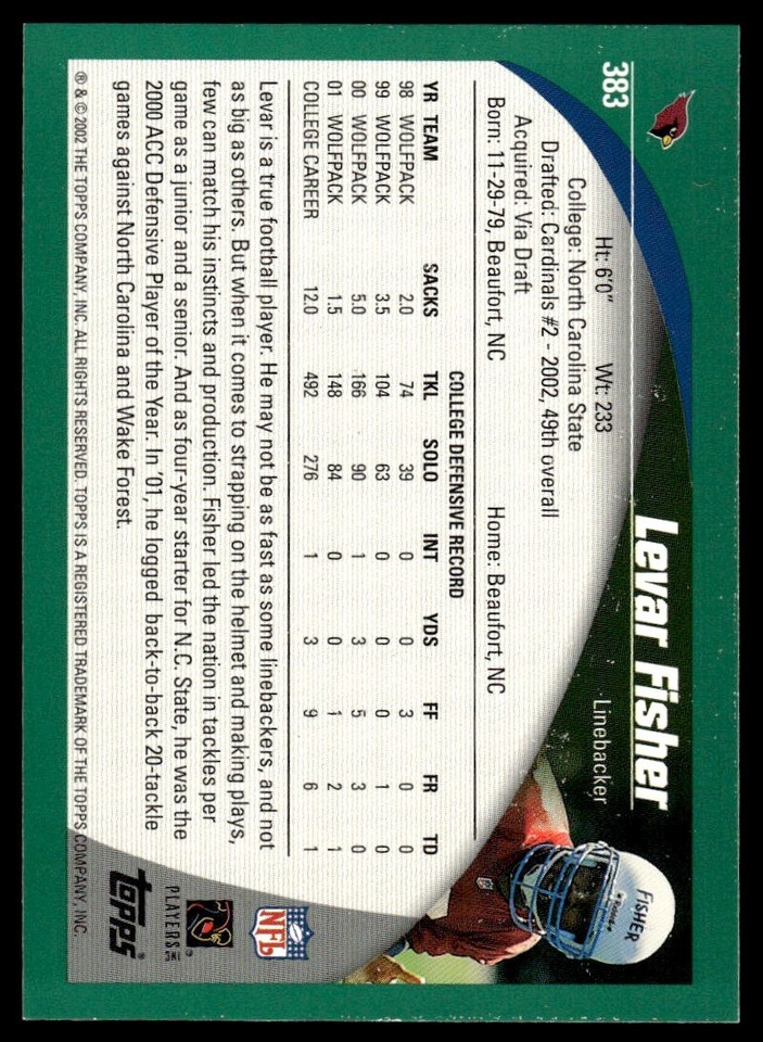 2002 Topps RC Levar Fisher #383 | eBay