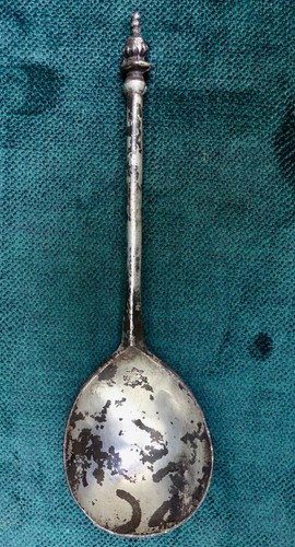 Nice Antique so called Pinnacle pewter spoon, Dutch early 17th. century ...