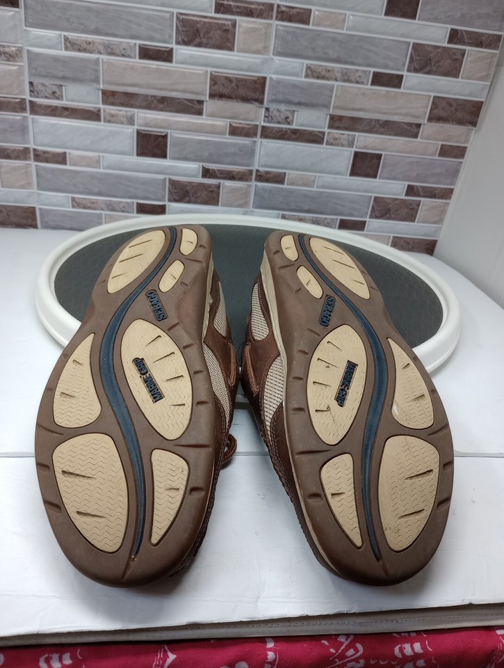 Sebago Clovehitch II Boat Shoes Men's 9.5M Walnut Brown Leather Marine ...