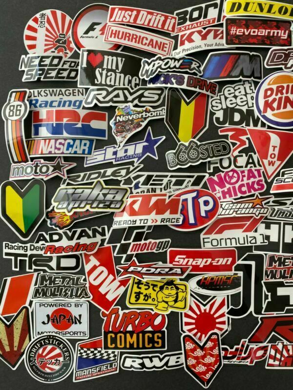Lot of 100 Automotive Racing Decals Stickers | Multicolor | Vinyl ...