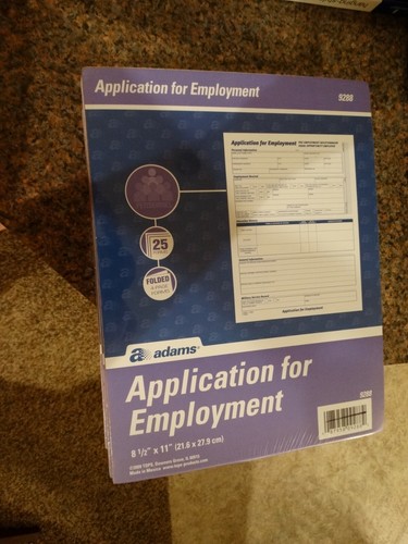 New In Package Adams Application for Employment Form | eBay