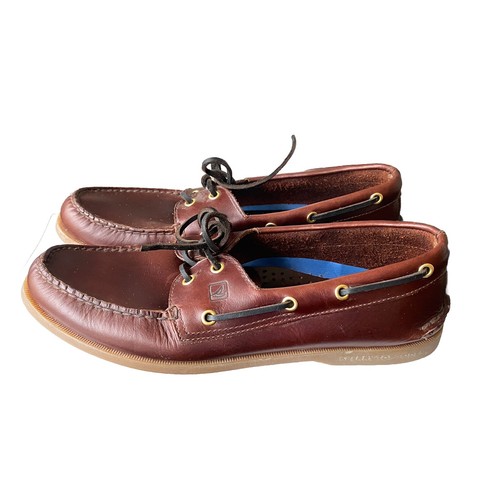 Sperry Top-Sider Brown Leather 2-Eye Boat Shoes Gum Soles 11 M Pristine ...