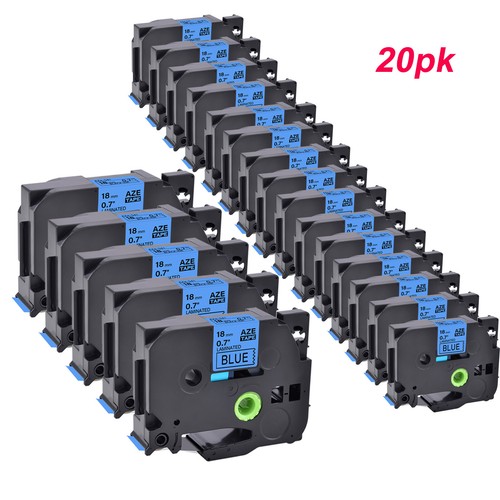 20PK Black on Blue TZ TZe 541 Tape 0.7'' For Brother P-touch PT-300 ...