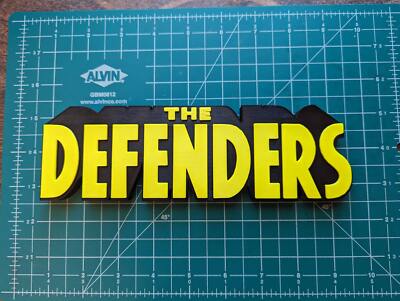 The Defenders 3D printed logo sign art shelf wall display color Marvel ...