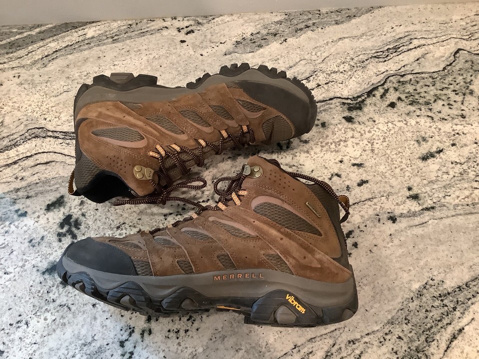 Merrell Mens Moab 3 Mid J035839 Brown Waterproof Hiking Boot 11 Wide | eBay