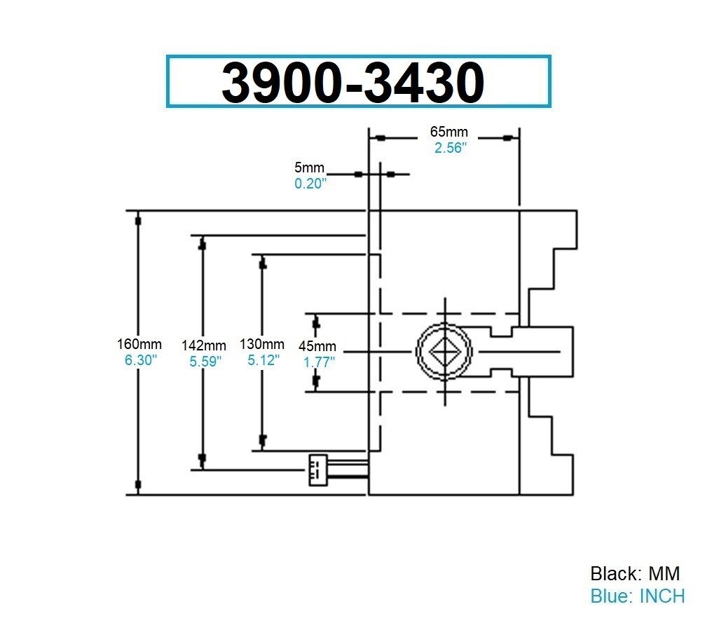 6" FRONT-MOUNT SELF CENTERING TOP REVERSIBLE 3-JAW PLAIN BACK CHUCK ...