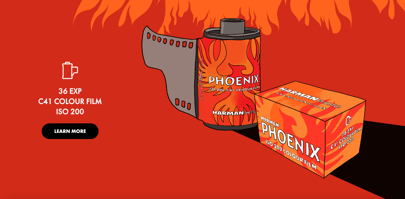 Harman Photo Phoenix ISO 200 C41 Color Negative Film (35mm, 36 Exp, 1 ...