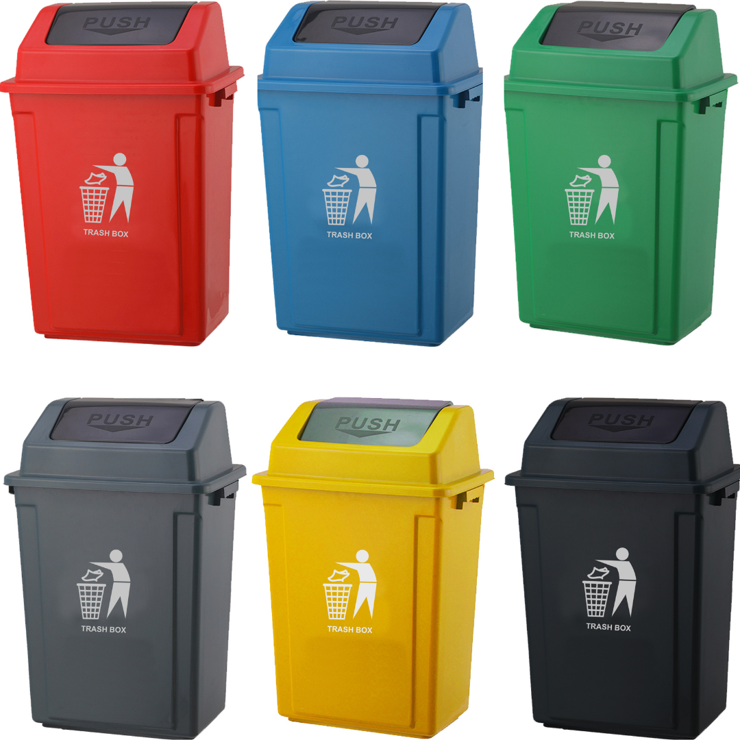 Recycling Swing Trash Can Bin Large Plastic Rubbish Waste Dustbin Home ...