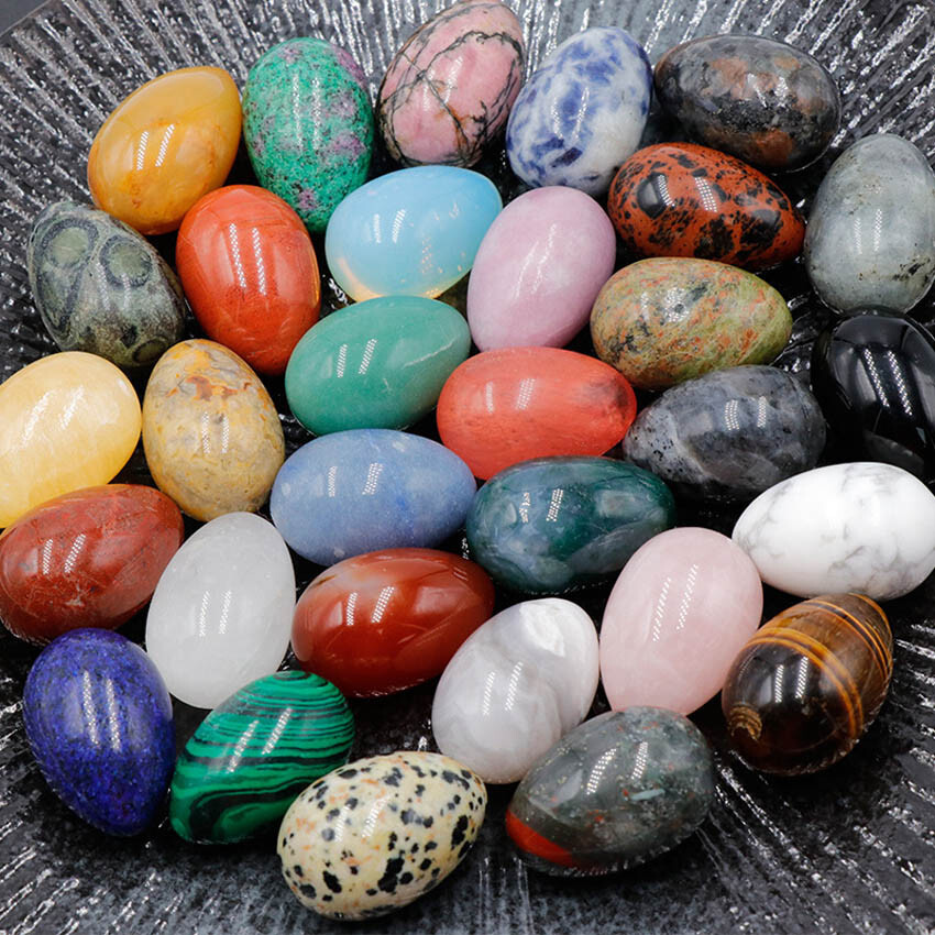 Egg Stones Quartz Crystal Healing Gemstone Palm Natural Exercise Worry ...