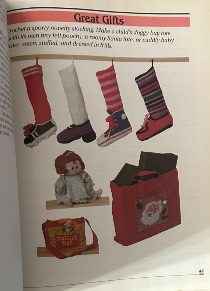 Christmas Crafts Book Stockings Crochet Ornaments Creche Nativity Santa ...