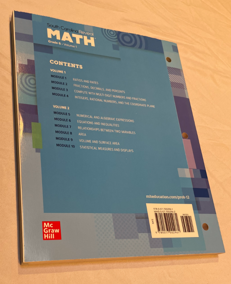 South Carolina Reveal MATH Grade 6, Vol 1 Interactive Student Edition ...