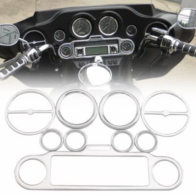 For Harley Electra Glide 1996-13 US Chrome Inner Fairing Speaker Gauge ...