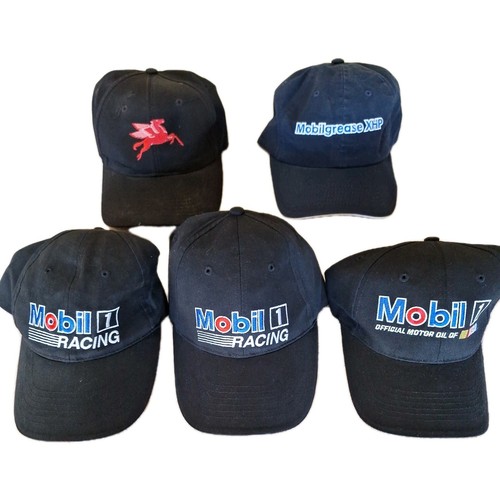 Mobil 1 Team Racing Strapback Trucker Hat Cap adjustable lot of 3 + 2 ...