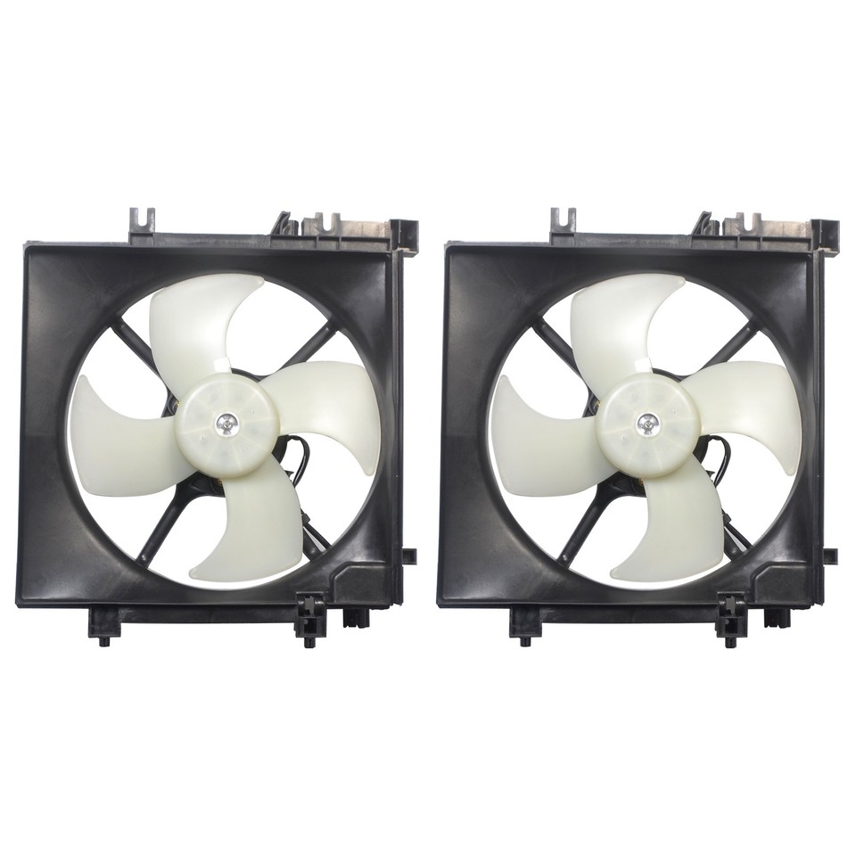 2PCS Radiator Condenser Cooling Fan Assembly For 2005-2014 Subaru ...