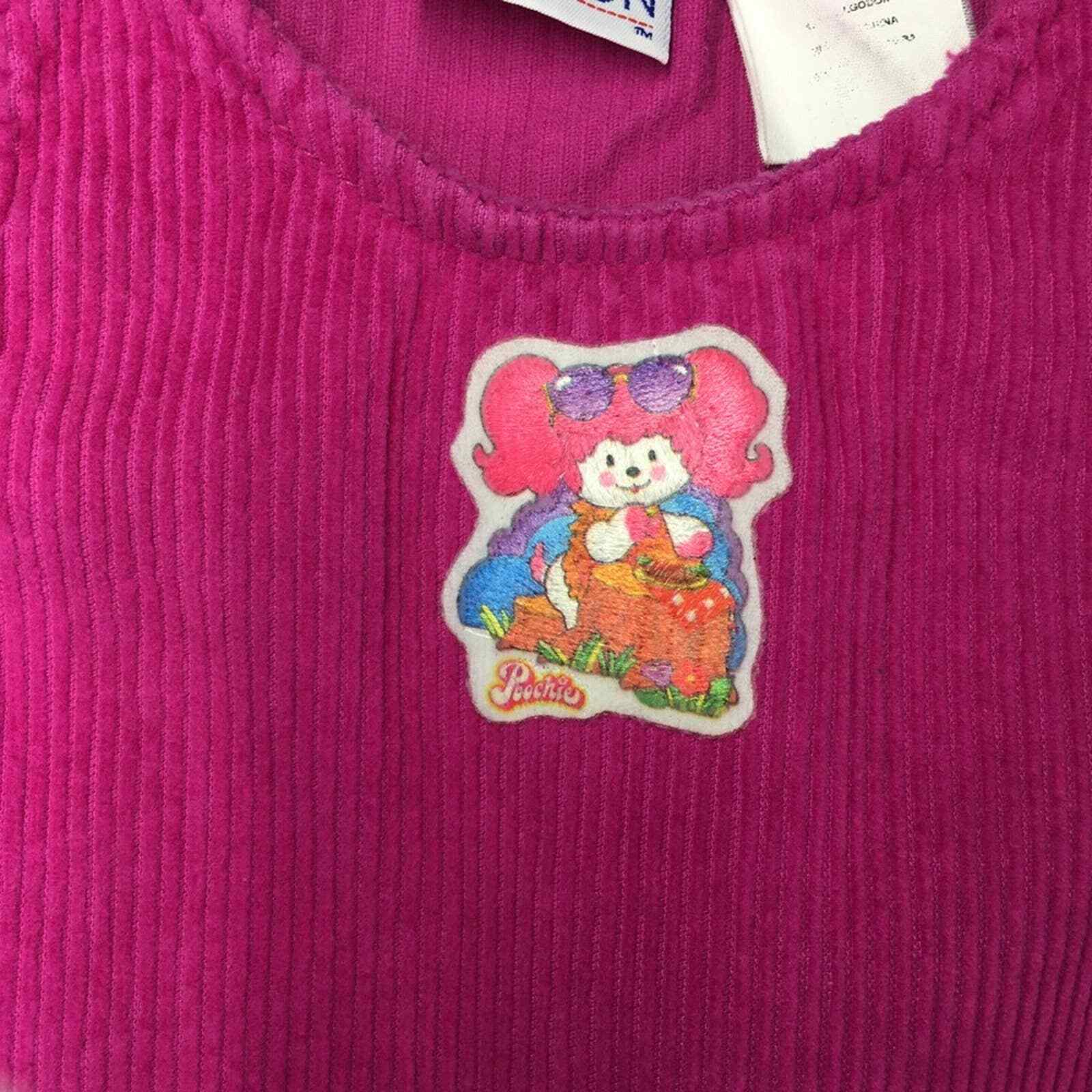 Vintage 90s 80s Poochie Pink Baby Toddler Pinafore Corduroy Jumper ...