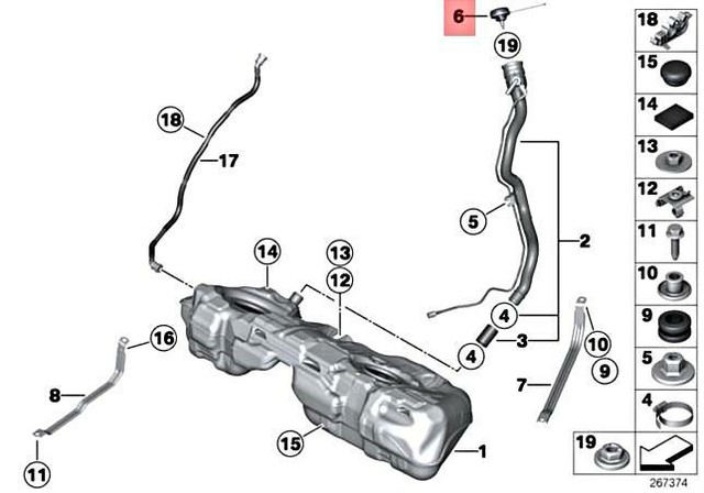 BMW F20 F30 F80 X1 X3 X4 X5 X6 Z4 Non-Locking Fuel Cap OEM Genuine ...