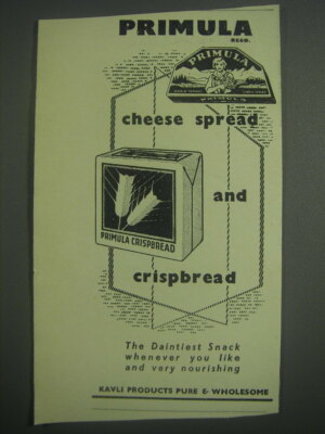 1953 Kavli Primula Crispbread and Primula Cheese Ad - The daintiest ...