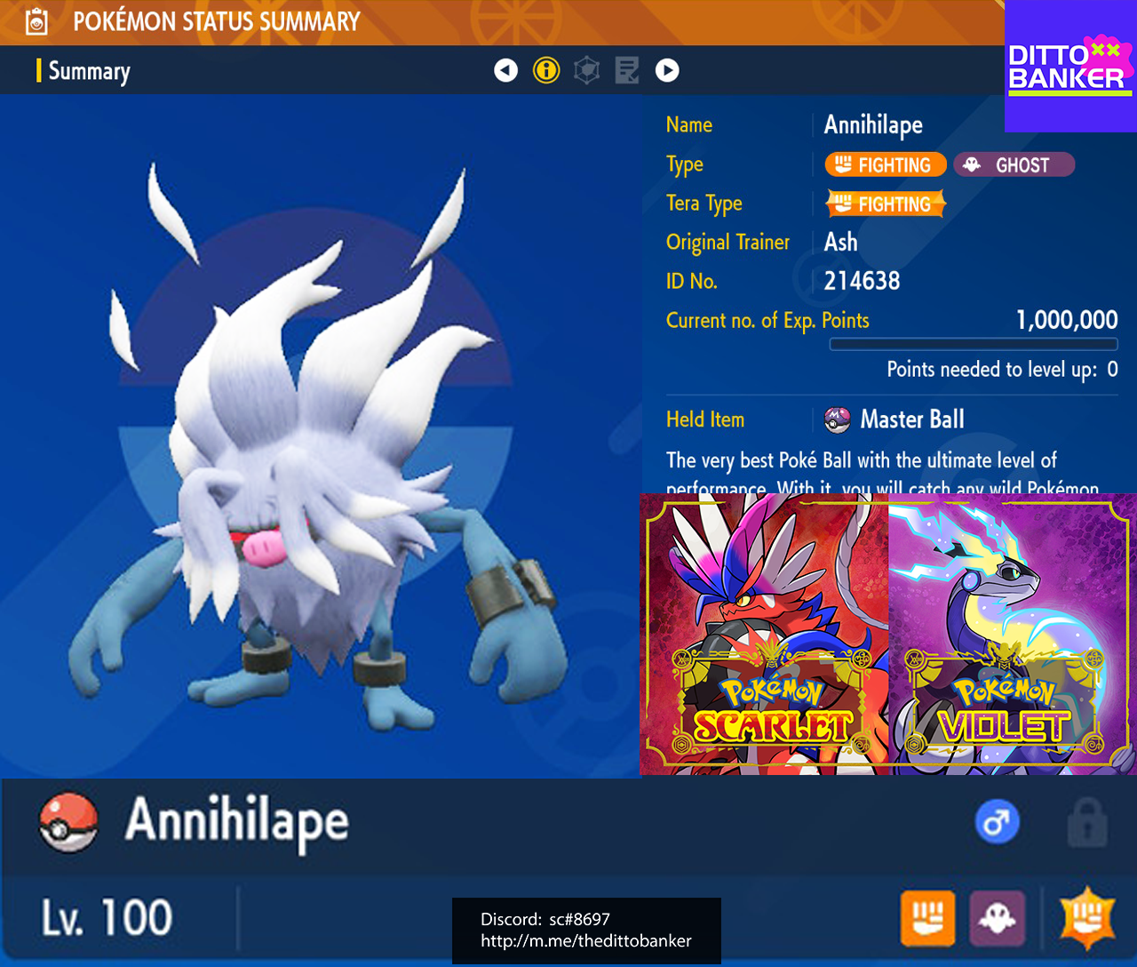 Pokemon Scarlet/Violet SHINY Annihilape Lv.100 DEFIANT Adamant 6IV ...