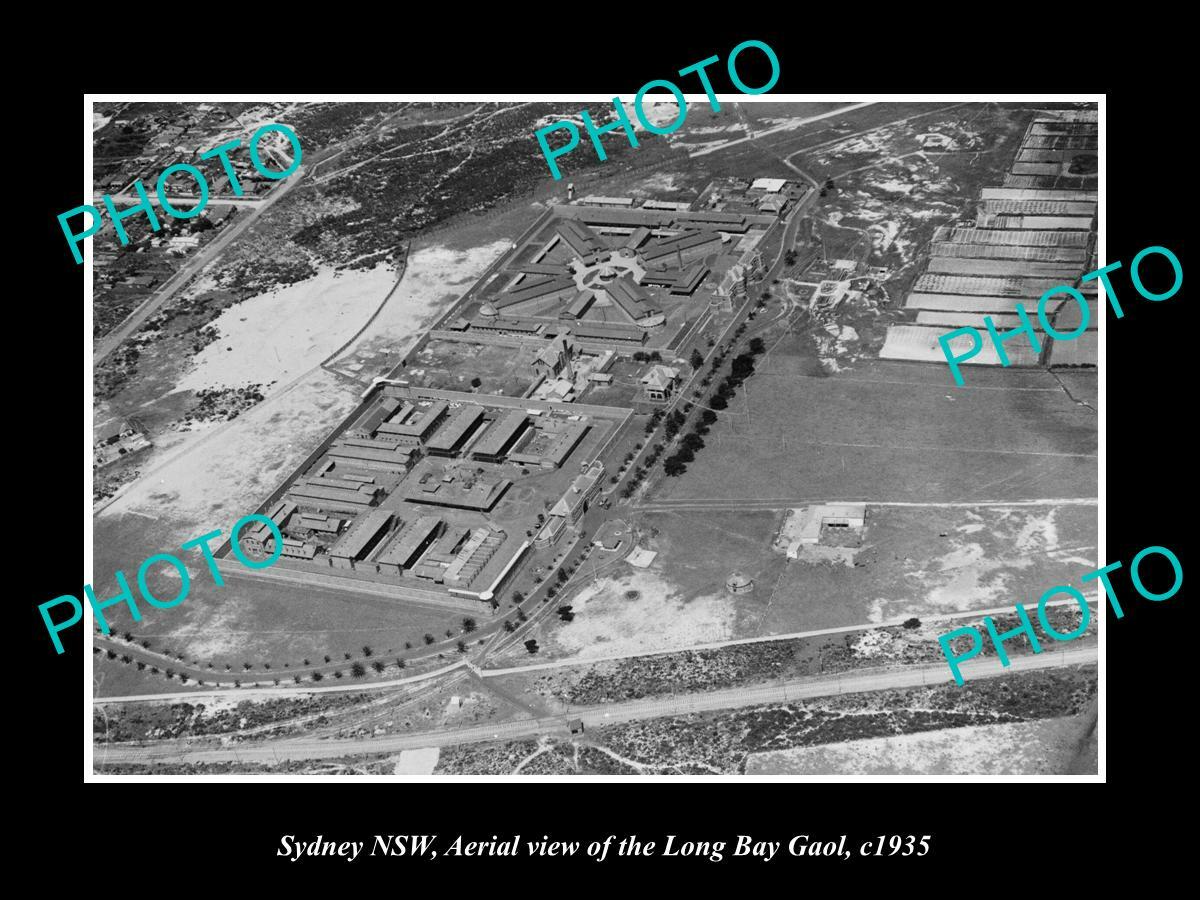 OLD POSTCARD SIZE PHOTO OF SYDNEY NSW AERIAL VIEW OF LONG BAY GAOL ...