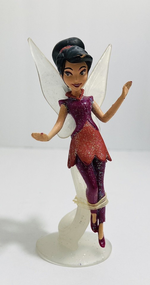Disney Tinkerbell Fairies Vidia Glitter Purple Dress Fairy PVC Figure ...