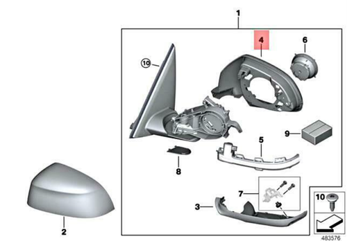 NEW GENUINE BMW X3 X4 X5 X6 X7 SIDE MIRROR SUPPORTING RING LEFT N/S ...