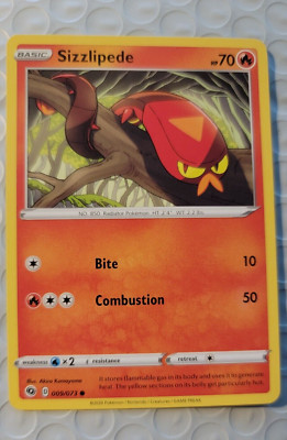 2020 Pokémon TCG Sizzlipede #009 Basic Pokémon Card LP Lightly Played ...