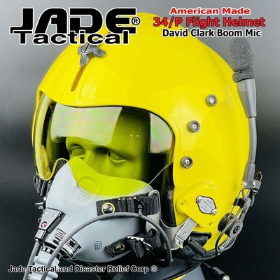 “NEW” HGU-GENTEX 34/P XL Canary Yellow Jet Pilot Flight Helmet 12/P ...