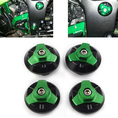 4x Frame Hole Cap Cover Plug Low Up For KAWASAKI Ninja 250 250R 300 ...