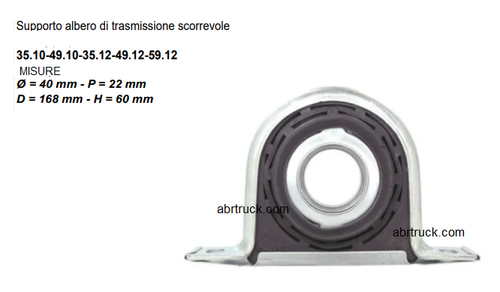 SUPPORTO TRASMISSIONE ADATTO A IVECO DAILY '96 DIAMETRO 40 35/49/59.12 ...