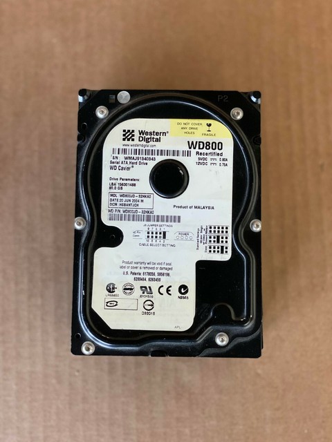 Western Digital WD800 Caviar 80gb UDMA 100 IDE HDD Drive for sale ...
