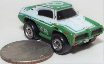 Small Micro Machine Dragster 1968 Pontiac GTO Race Car in White & Green ...