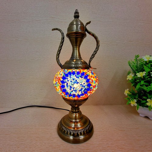 Handmade Turkish Glass Mosaic Lamp with free LED Light - Teapot Design ...