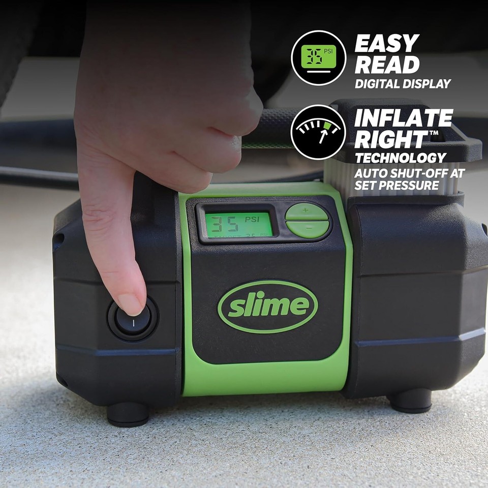 Slime 40063 Elite Heavy Duty 4x4 Air Compressor, Tire Inflator for ...