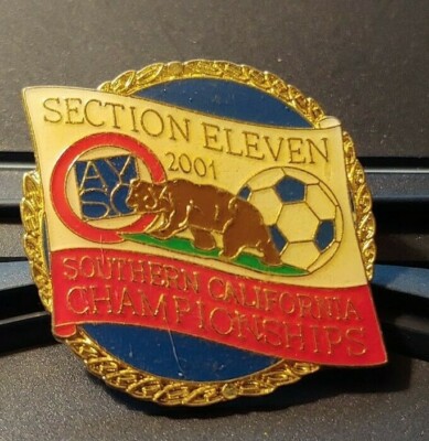 AYSO Soccer Fifa South California Champonship 2001 Enamel Rare Lapel ...