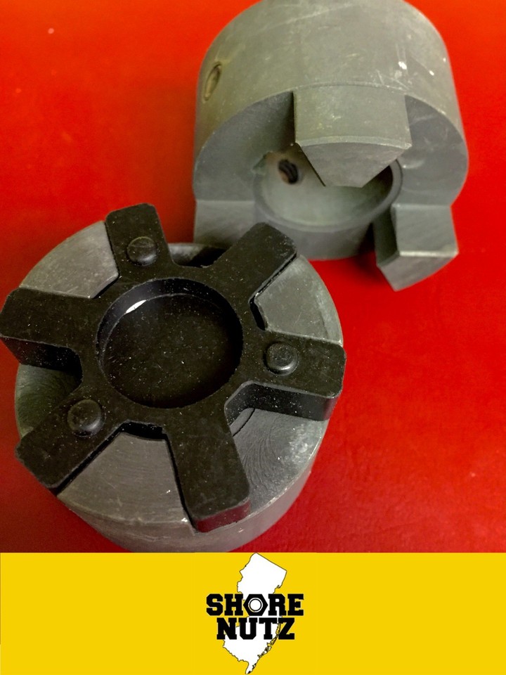 L075 1/2 X 3/4 Flexible 3-PC L-Jaw Coupling Set & Buna-N NBR Rubber ...