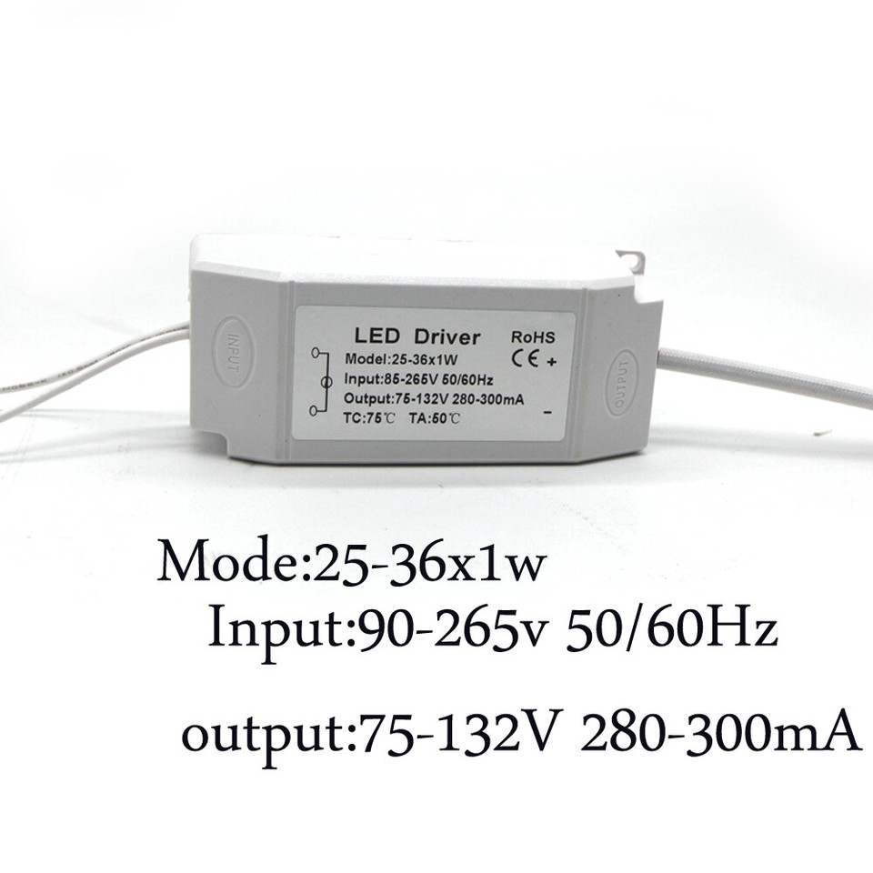 3W-36W 300mA LED Panel Driver Ceiling Light DIY Transformer Power ...