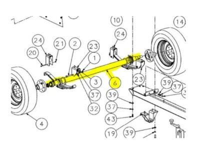 Axel for Sullair 375 DPQ tow behind air compressor, part number ...