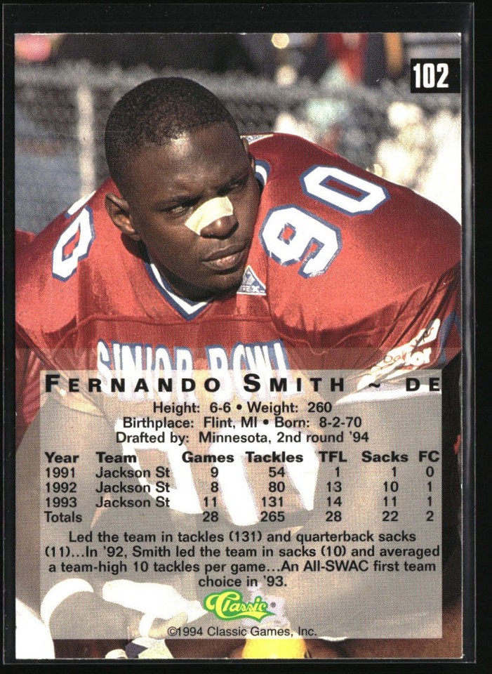 1994 Classic Four Sport #102 Fernando Smith | eBay