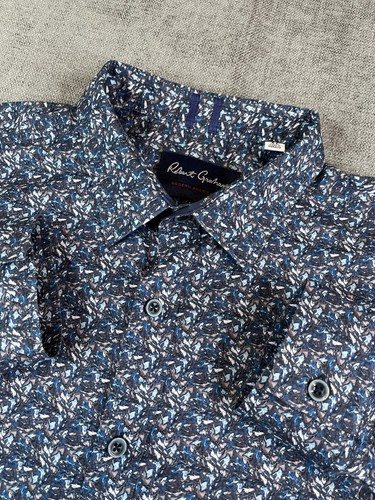 Robert Graham Shirt Mens XL Blue Modern Americana Tailored Fit ...