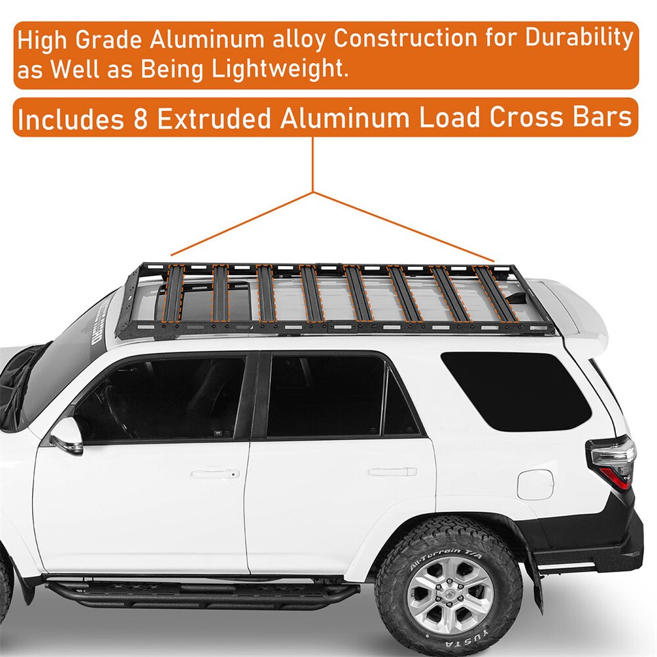 Overland Aluminum Roof Rack Cargo Carrier Basket For 2010-2024 Toyota ...