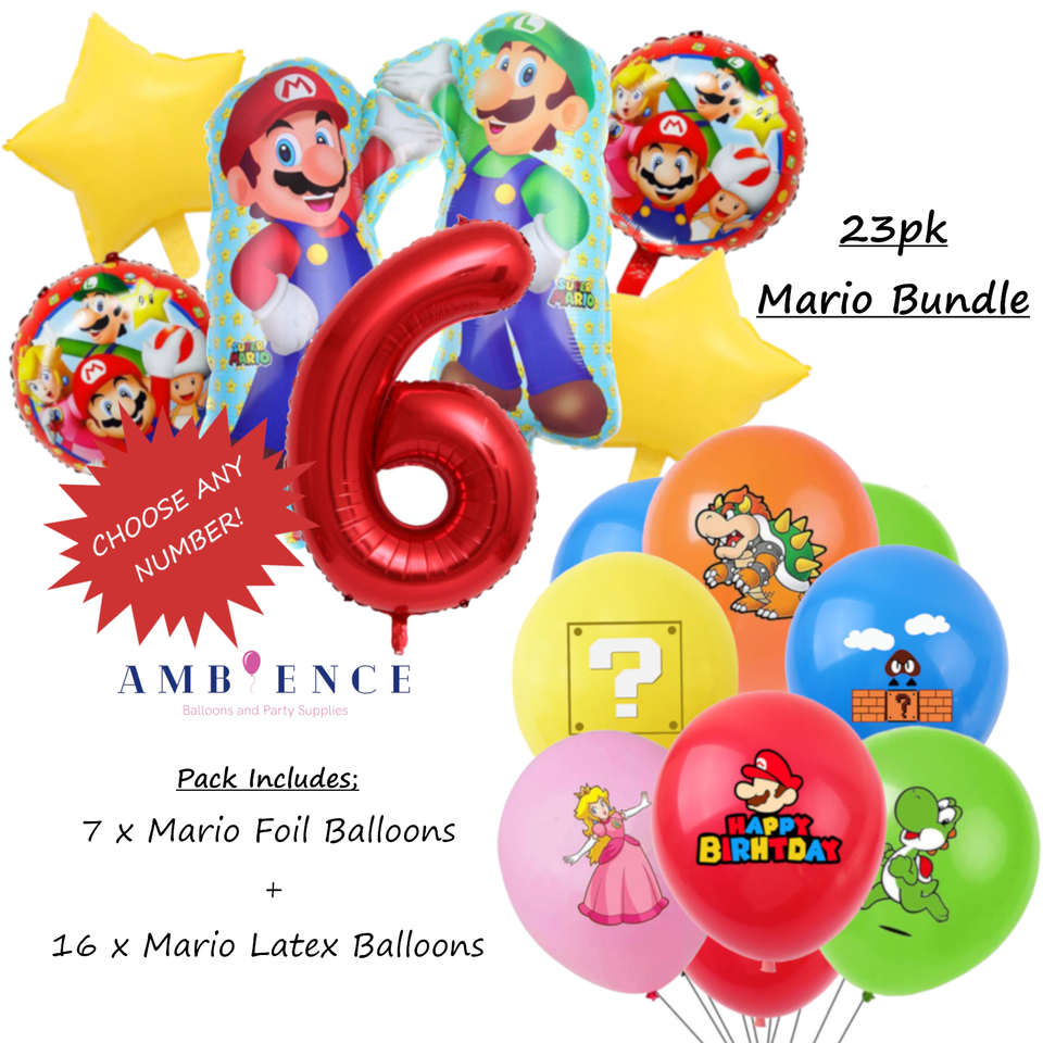 Mario Balloons Birthday Party Balloon Luigi Super Decorations Packs ...