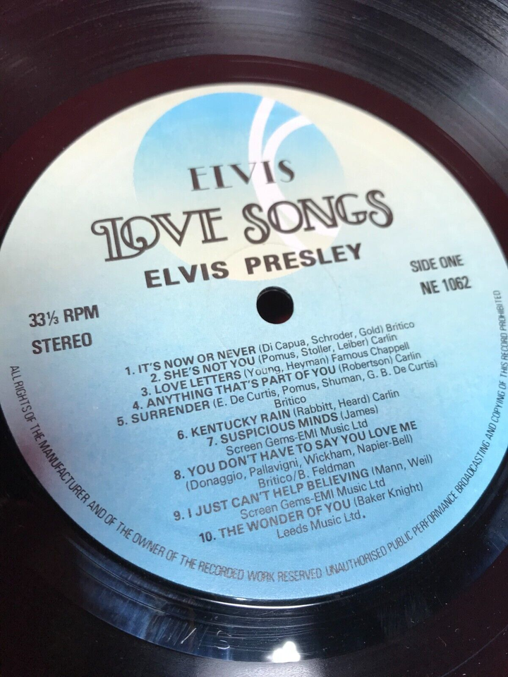 ELVIS PRESLEY Love Songs 1979 UK VINYL LP k-tel record best of ballads ...