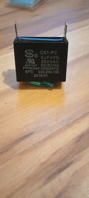 1pcs New C61-P2 6uF 250VAC 50/60Hz 10000AFC C22.2NO.190 85℃ Capacitor ...