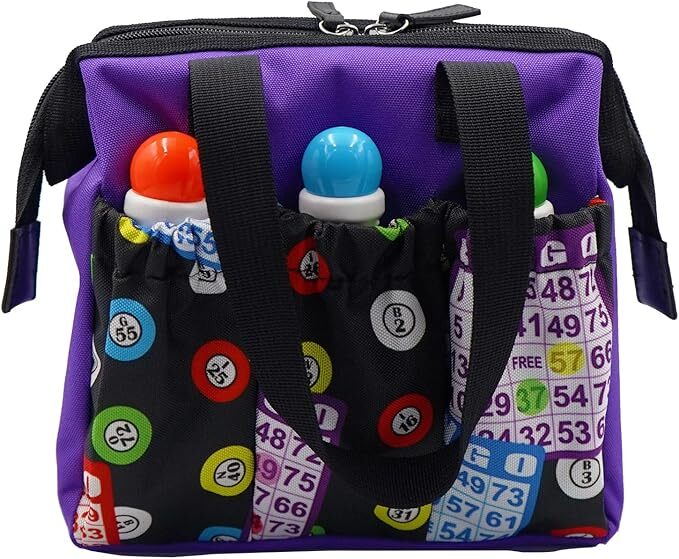 Yuanhe Bingo Pattern Tote Bag with 6 Pockets Bingo Dauber Bag … | eBay