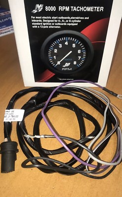 Analog Tacho Rev Counter 8000RPM Gauge & Harness for Mercury Mariner ...